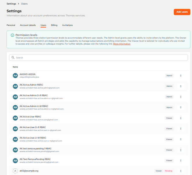 Managing user permissions